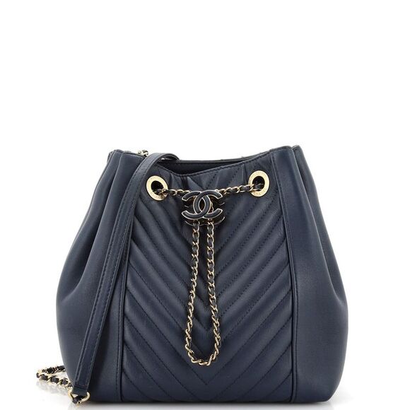 CHANEL | Bags | Chanel Daily Chevron Drawstring Bucket Bag Chevron ...
